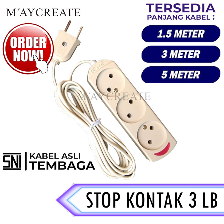 Terminal Colokan - Stop Kontak Listrik Dexta 2 Lubang Kabel 1.5 Meter ...