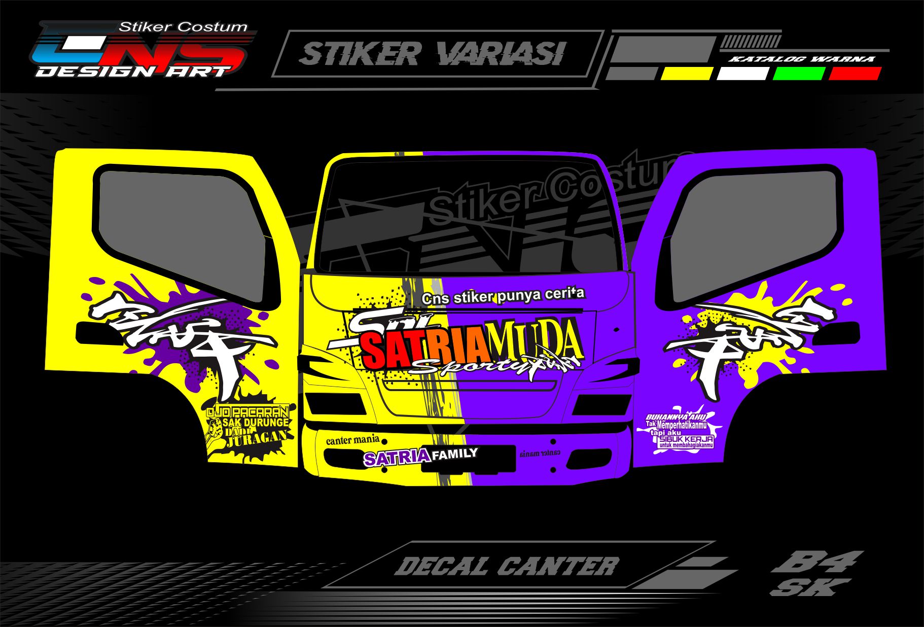 stiker decal kepala canter / stiker kabin depan canter / stiker full ...