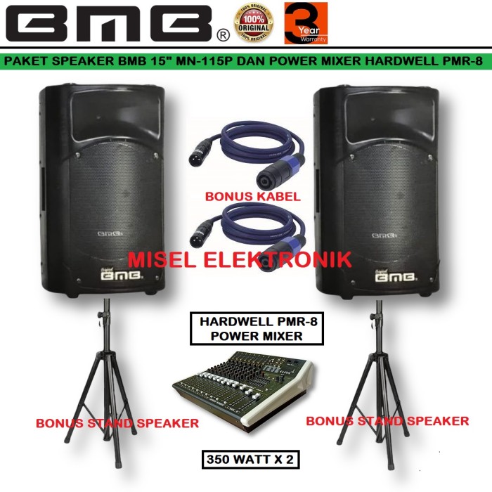 Speaker BMB Pasif 15 Inch Power Mixer Hardwell PMR-8 | Lazada Indonesia