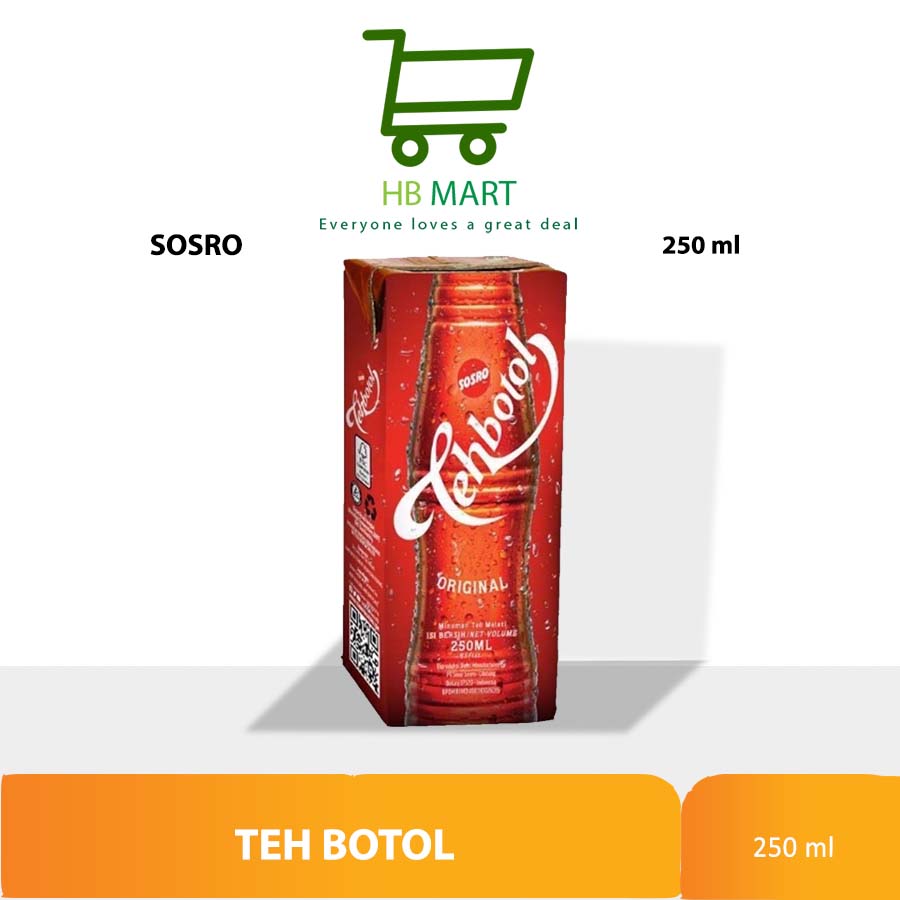 MINUMAN TEH BOTOL SOSRO KOTAK ORIGINAL LESS SUGAR 250ML | Lazada Indonesia