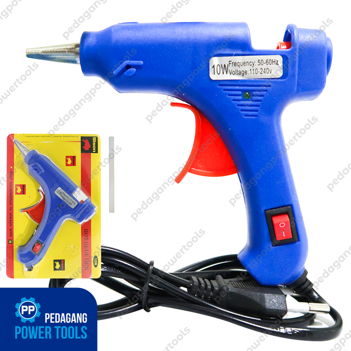 BISON ALAT LEM TEMBAK 10 WATT HOT MELT GLUE GUN KECIL LEM BAKAR LILIN ...