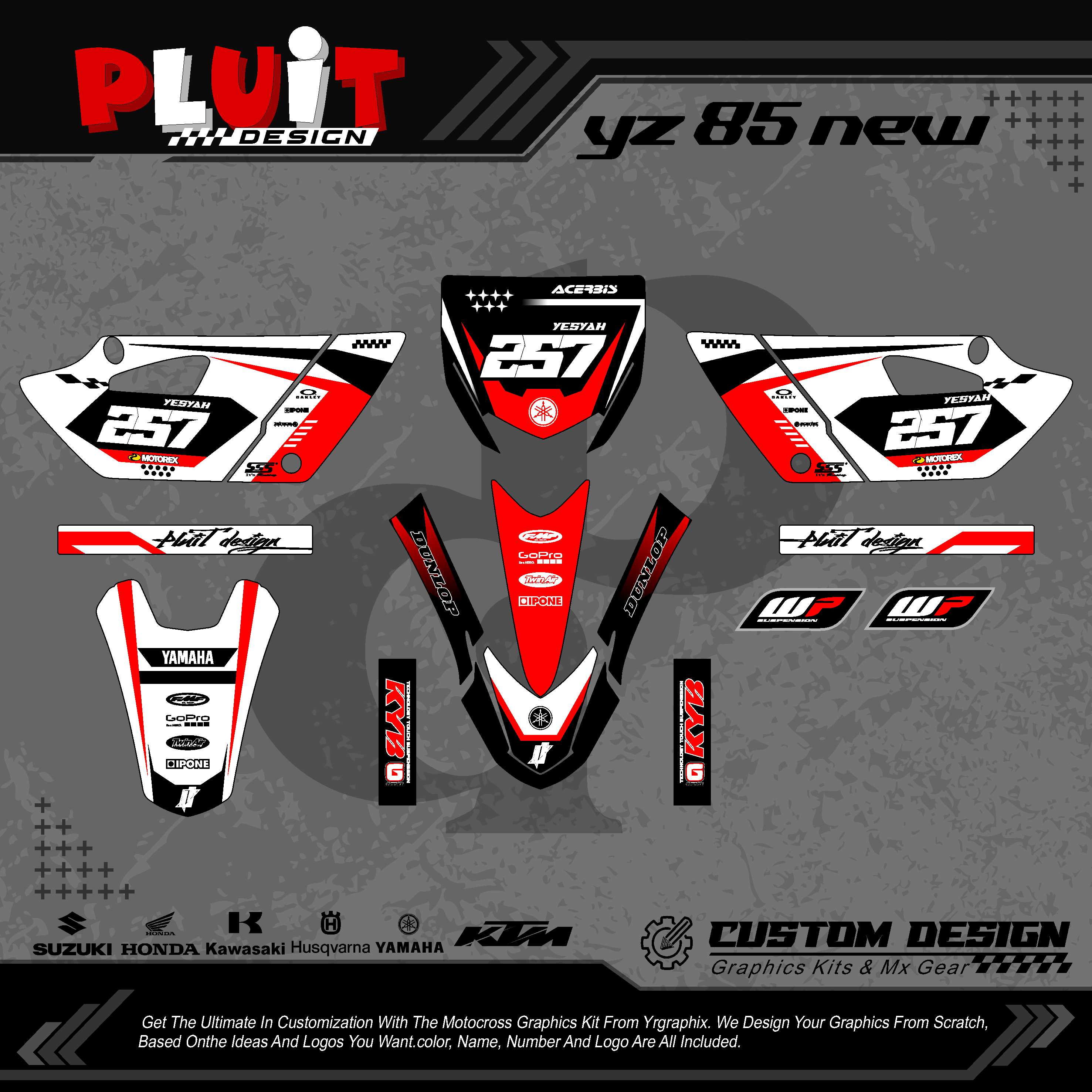 Decal Yz 85 New Full Body Decal Stiker Yz 85 Decal Sticker Yz 85 New ...
