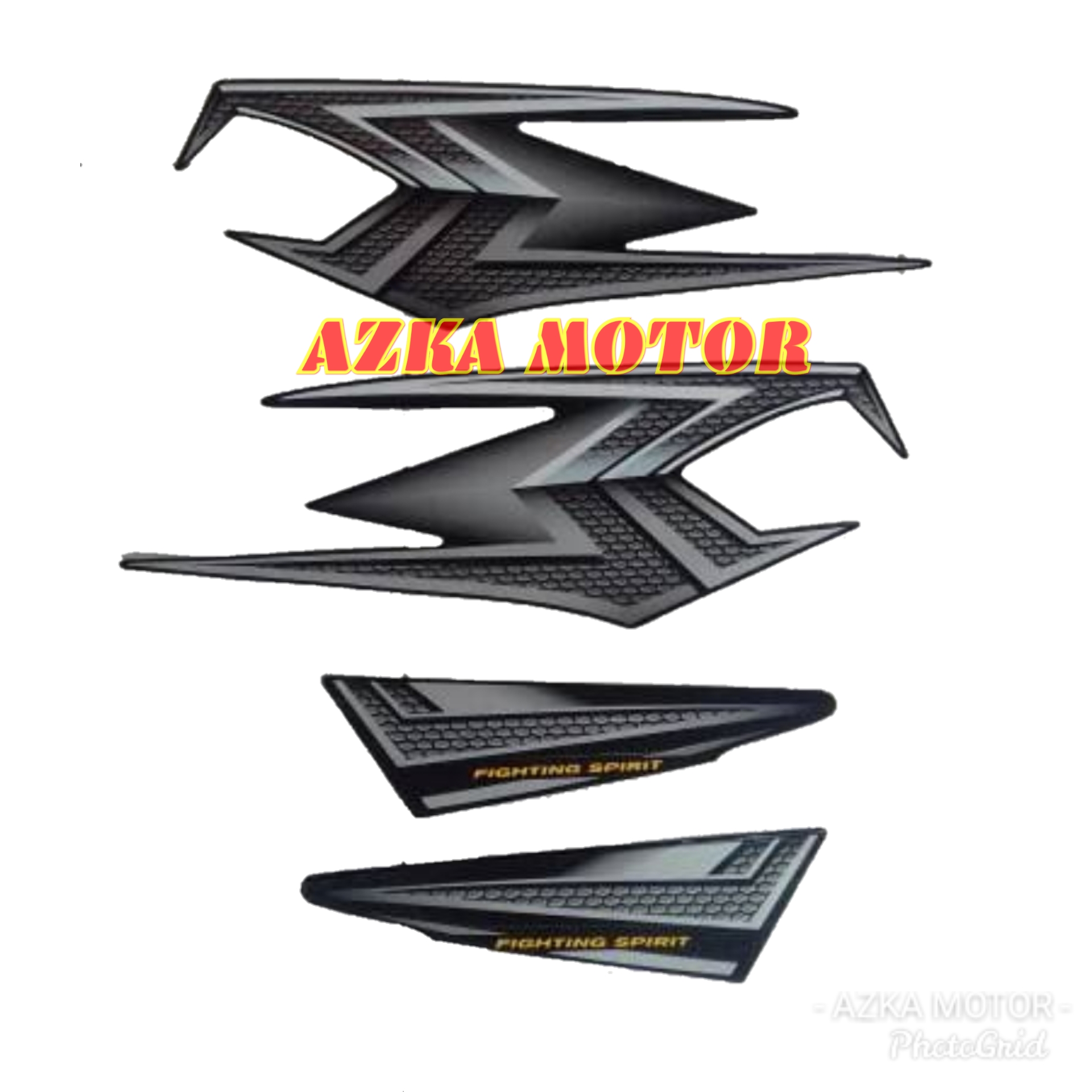 Striping/ Sticker fullbody Yamaha Rx king 2004 warna Hitam Silver ...