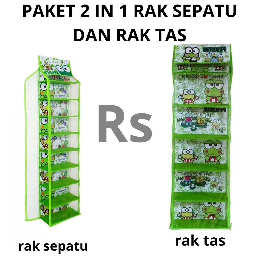Rak set gantung 2in1 karakter(rak sepatu dan rak tas) | Lazada Indonesia