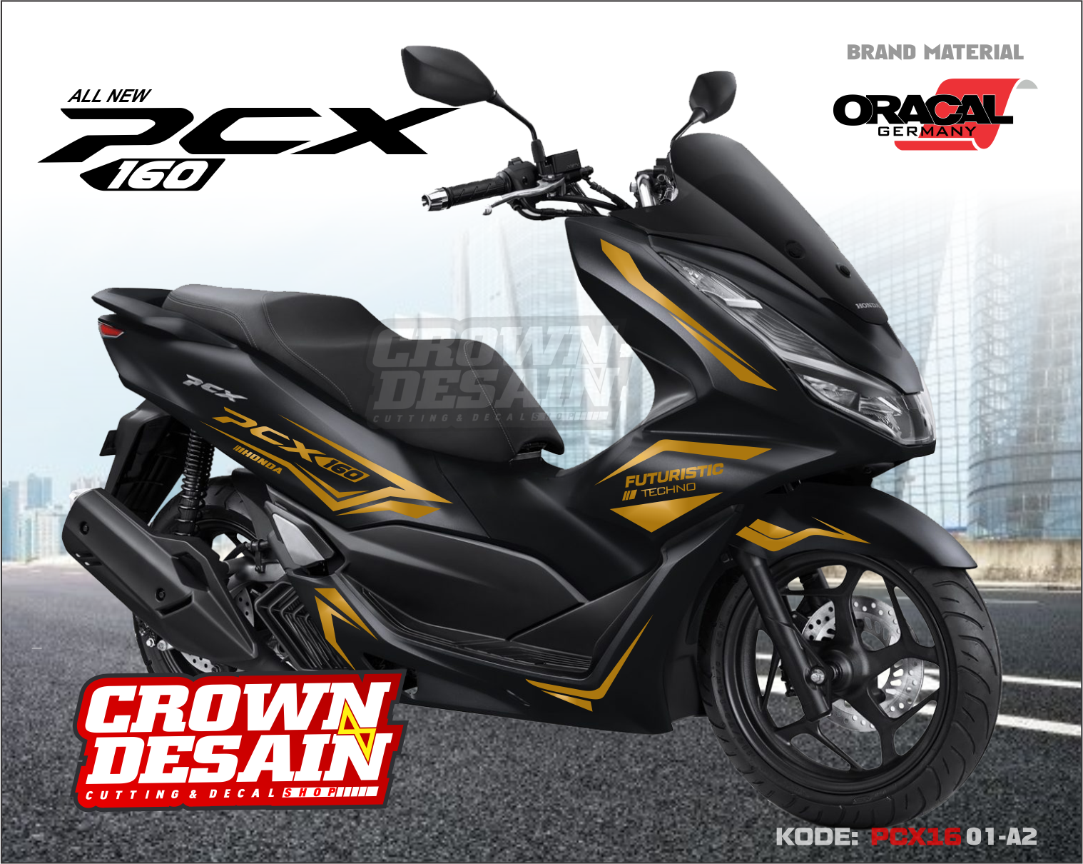 STICKER MOTOR PCX - STICKER CUTTING MOTOR PCX160 - STIKER CUTTING PCX160 HITAM - KODE : PCX16 02 ...