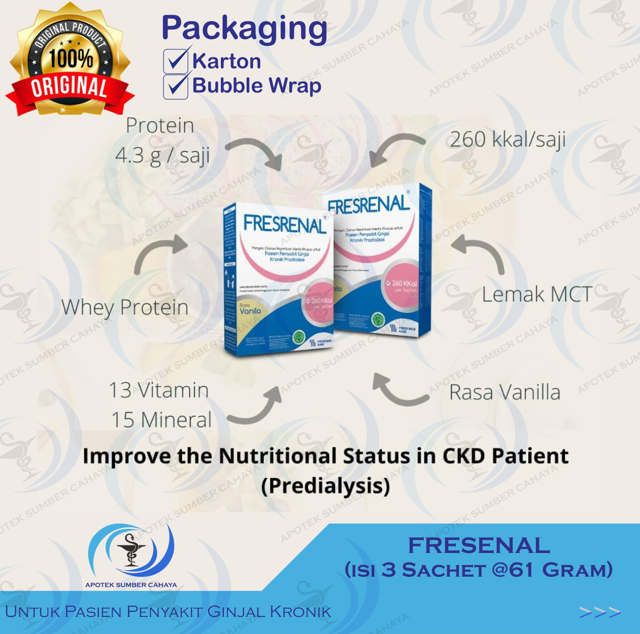 ENTERAL NUTRISI FRESRENAL rasa Vanila (isi 3 Sachet) | Lazada Indonesia
