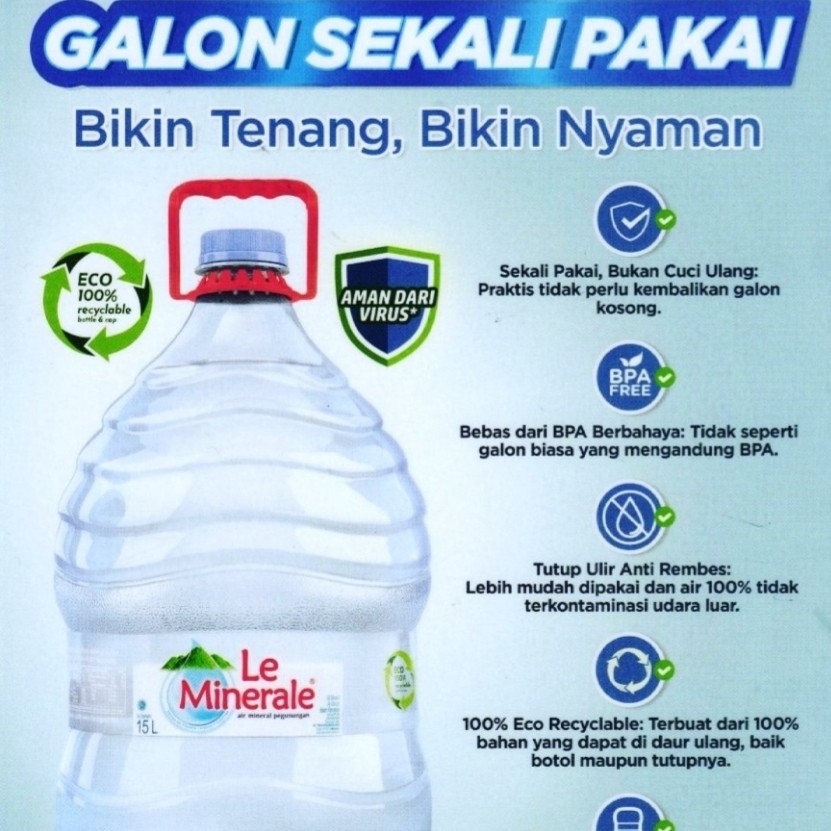 Leminerale galon + isi air 15 liter | Lazada Indonesia