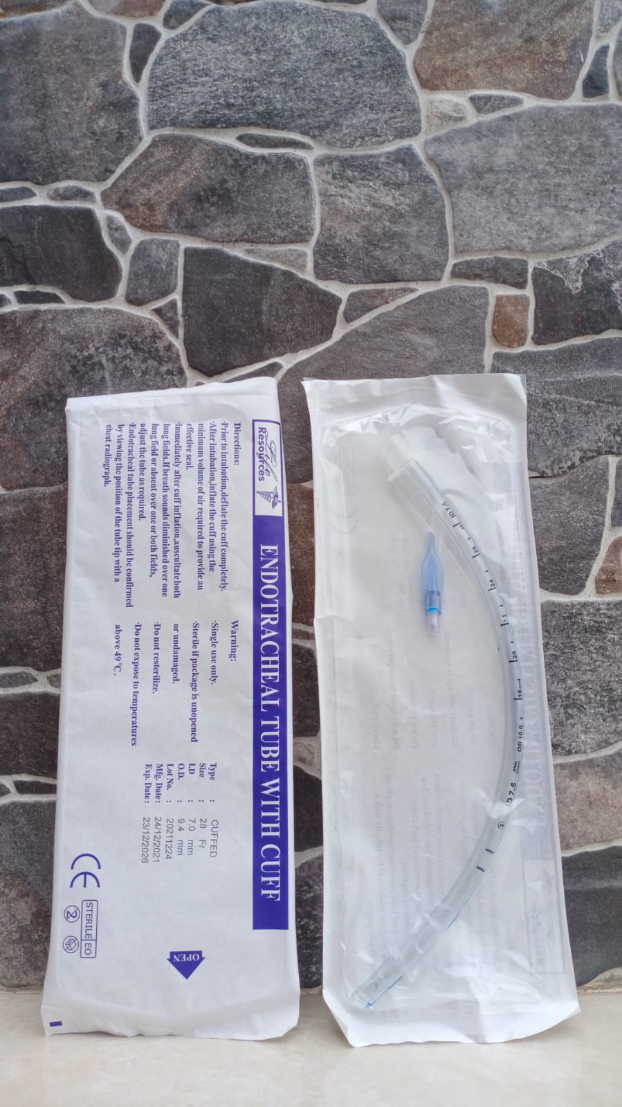 Endotracheal Tube With Cuff ETT Endo Tracheal Tube Endo Traceal Tube ...