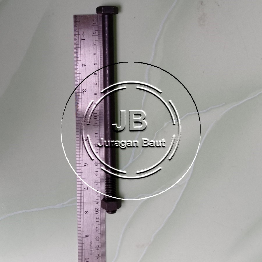 BAUT BAJA KUNCI 19 M12X200 PANJANG 20 CM 20CM GRADE 8.8 HTB M12 X 200 ...