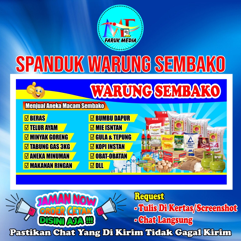 Spanduk banner warung sembako pelangi terbaru paling keren ukuran ...