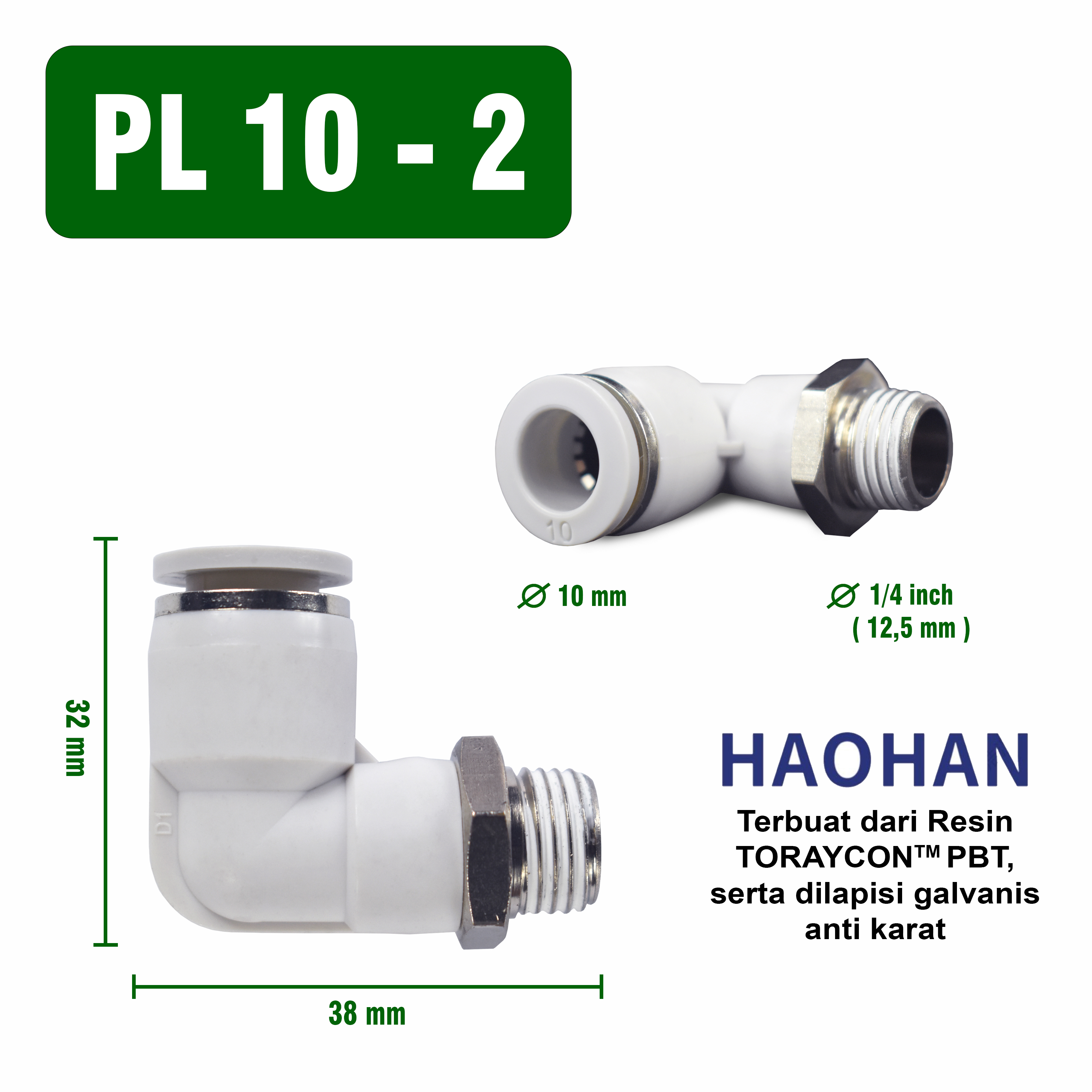 PL 6-01 Nepel Angin Fitting Pneumatic Elbow Male Selang 6mm Drat 1/8" MPL 6-01 | Lazada Indonesia