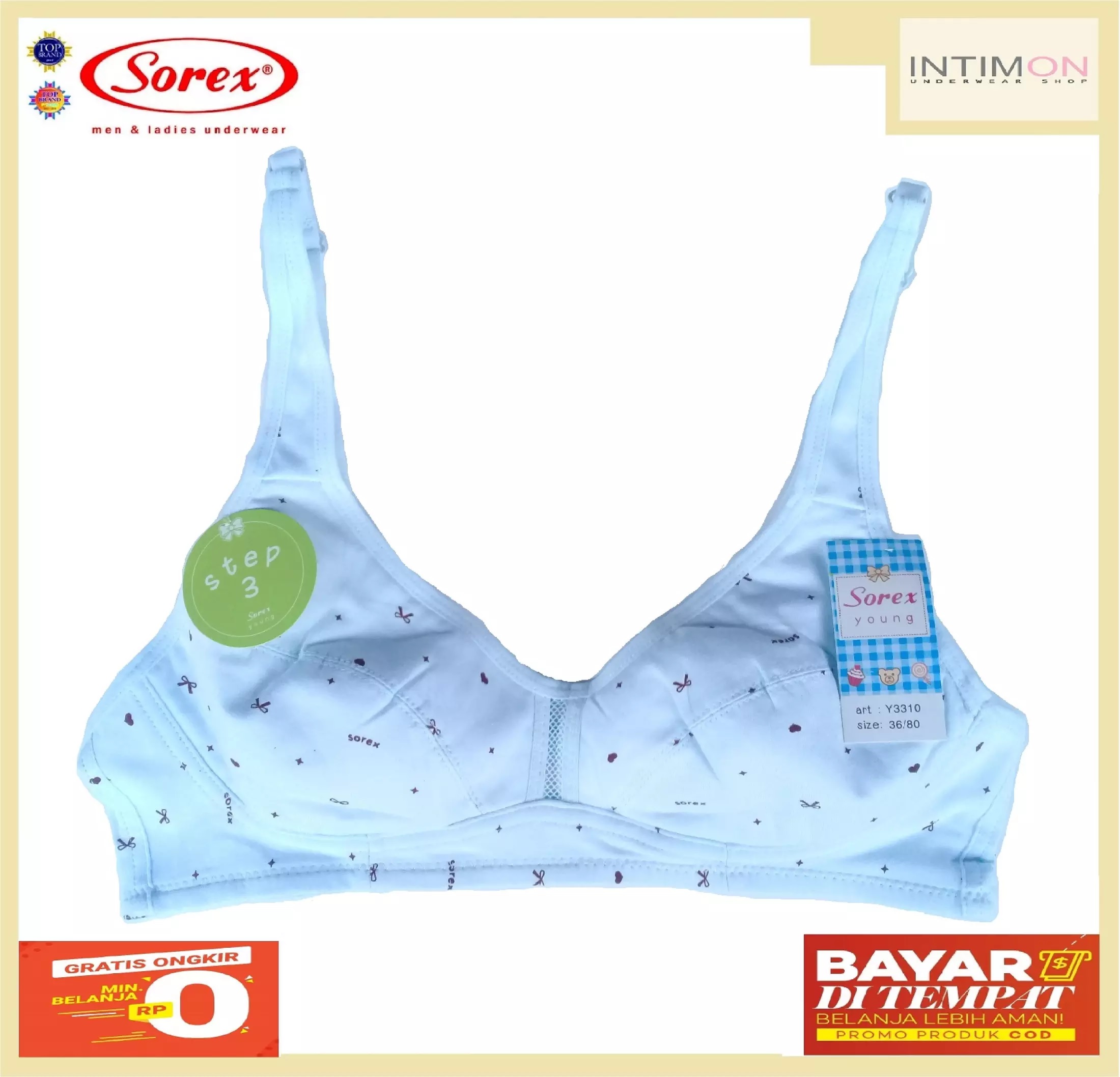 MINI SET BH BRA ANAK REMAJA CEWEK SOREX YOUNG STEP 3 ART Y3310 TANPA KAWAT DAN BUSA PAKAIAN ...