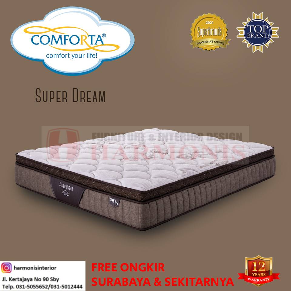 COMFORTA SUPER DREAM SPRING BED UKURAN 90 100 120 160 180 200 CM KASUR ...