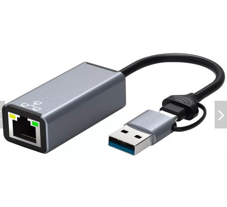 Type-c to lan rj45 ethernet adapter airsky gigabit 1000Mbps 2in1 with ...