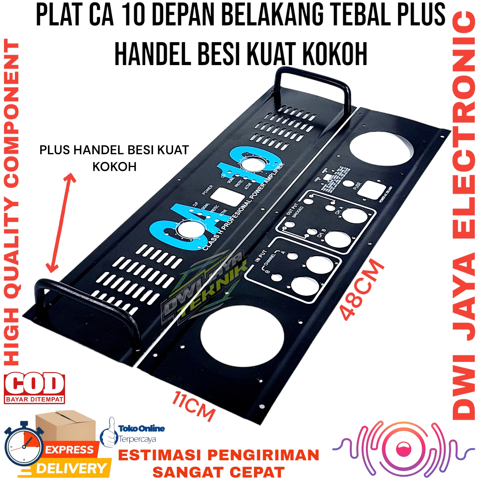 PLAT Amplifier CA 10 Depan Belakang Tebal Plus Handdel BESI | Lazada ...