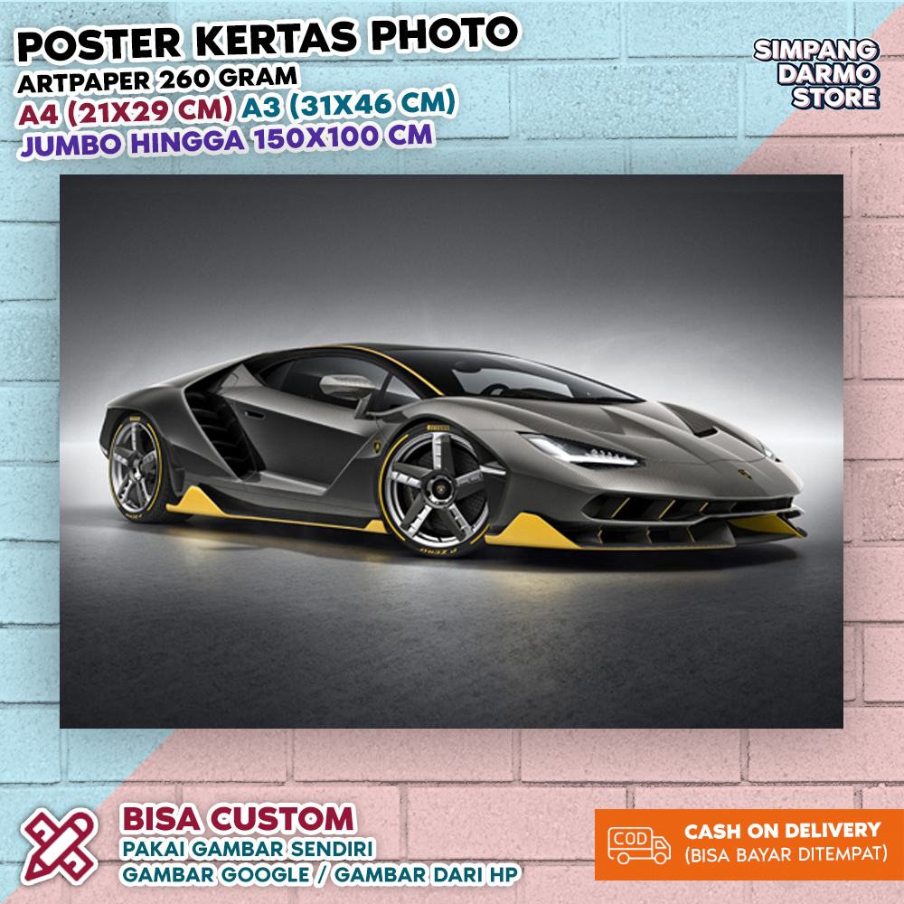 Poster Mobil Sport Lamborghini Lambo LMG Aventador Huracan Urus ...