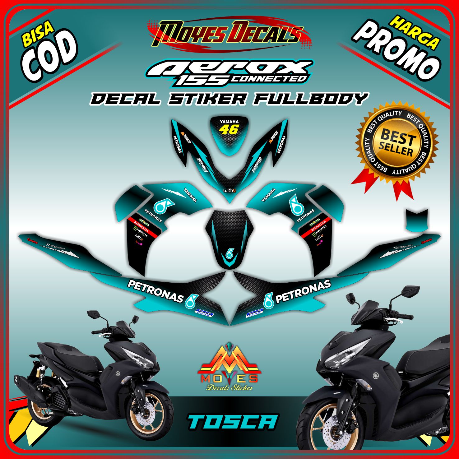 ⭐⭐⭐⭐⭐decal new aerox 155 connected stiker decal motor new aerox 155 ...