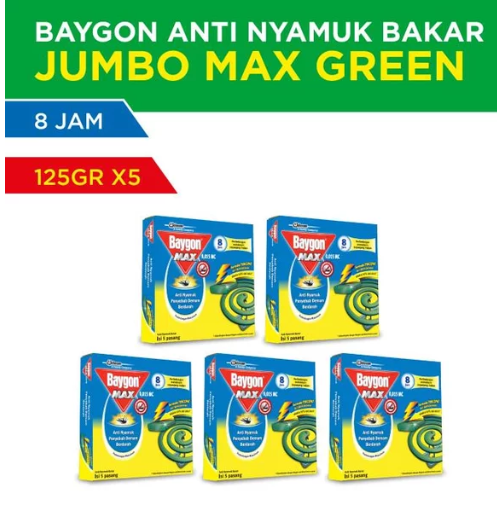 Baygon Obat Nyamuk bakar - Coil Jumbo Max Green Paket Hemat 3 X 150g ...