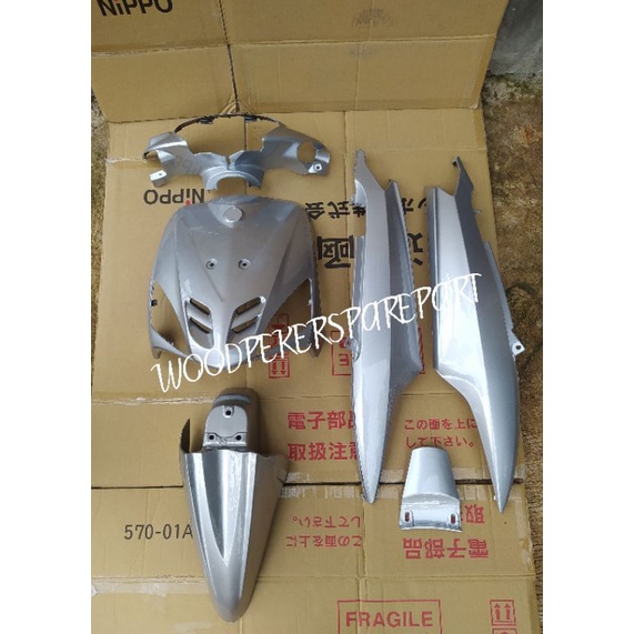 Cover ful body halus mio sporty silver plus striping api | Lazada Indonesia