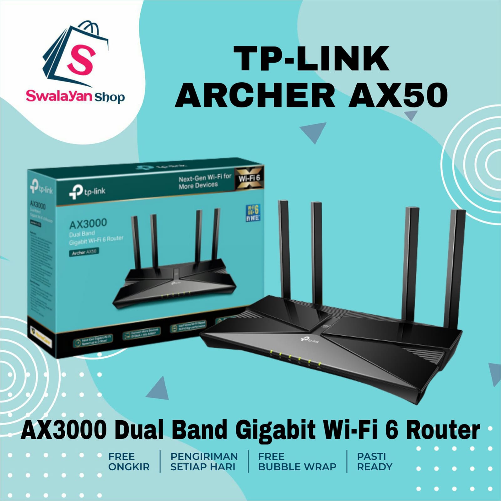 TP-Link Archer AX50 AX3000 Dual Band Gigabit Wi-Fi 6 Router AX50 ...