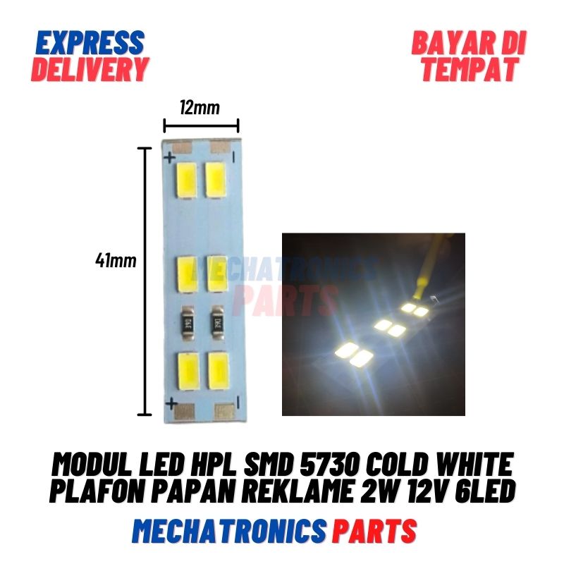 10 PCS [DSP-9028] HPL LED MODUL 12 VOLT 6 LED SMD 5730 2 WATT COLD ...