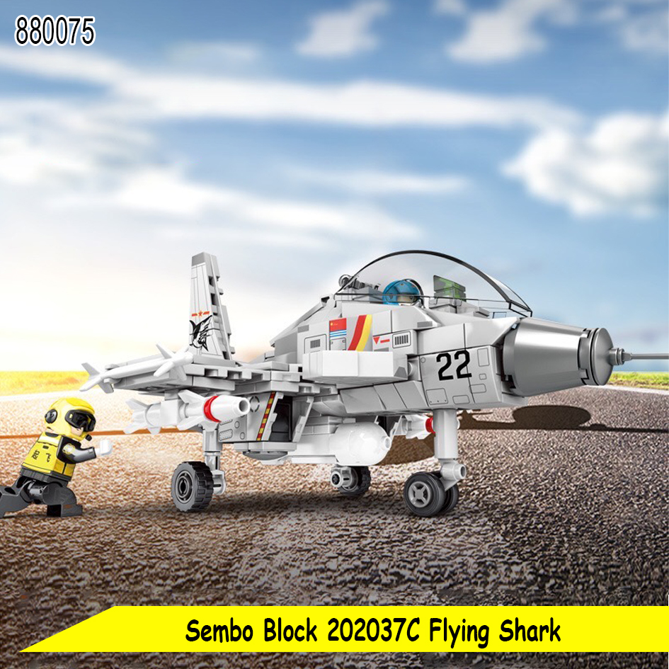 Sembo Flying Shark Mainan Balok Susun Pesawat Perang Brick Block Jet ...