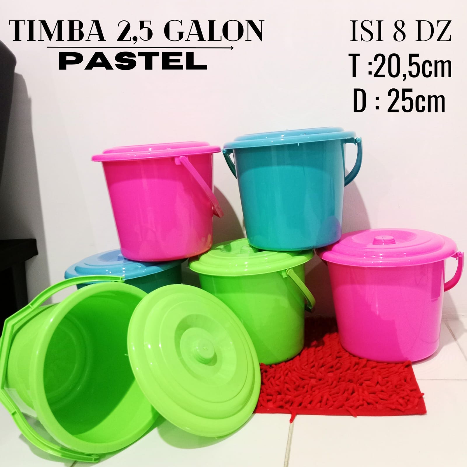 TIMBA 2.5 GALON PASTEL/TIMBA KECIL WARNA/TIMBA AIR KECIL/TIMBA ...