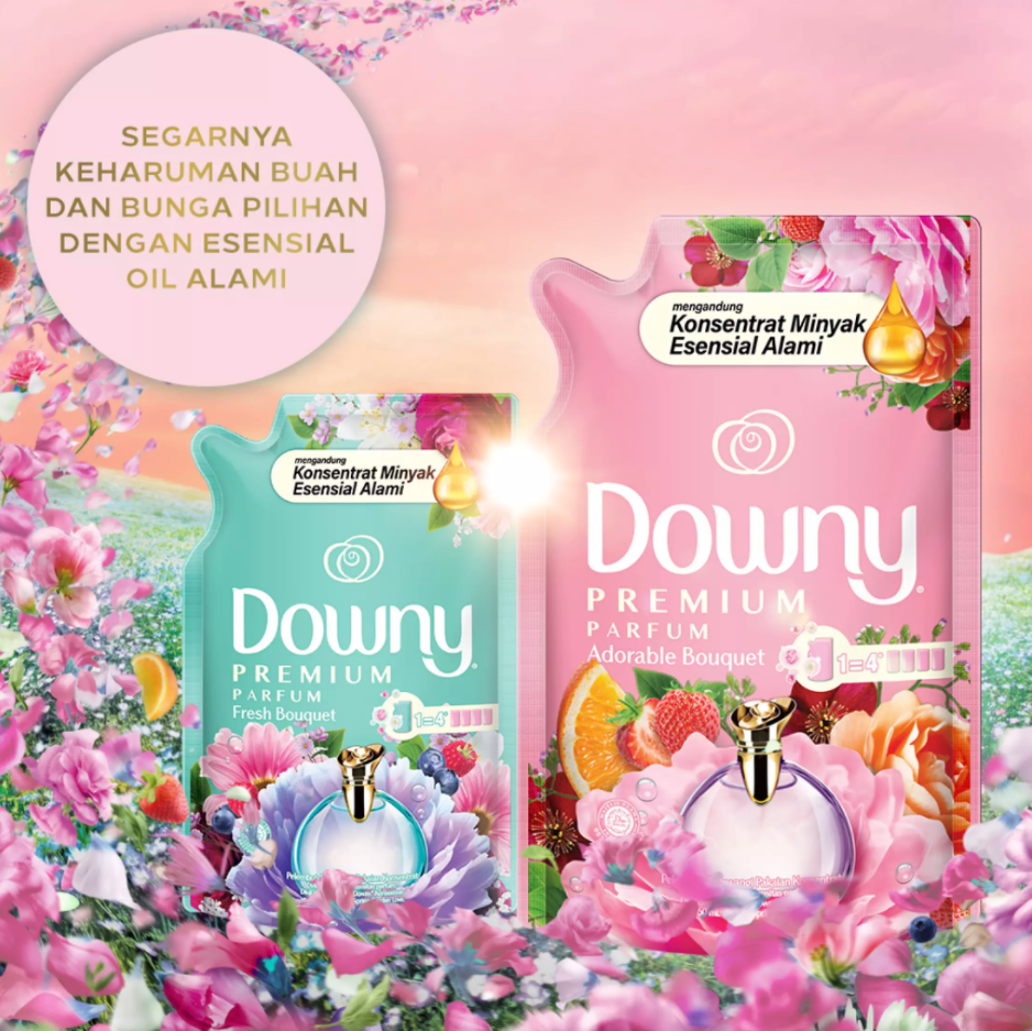 Downy Premium Parfum Fresh / Adorable Bouquet Pewangi dan Pelembut Pakaian 550mL | Lazada Indonesia