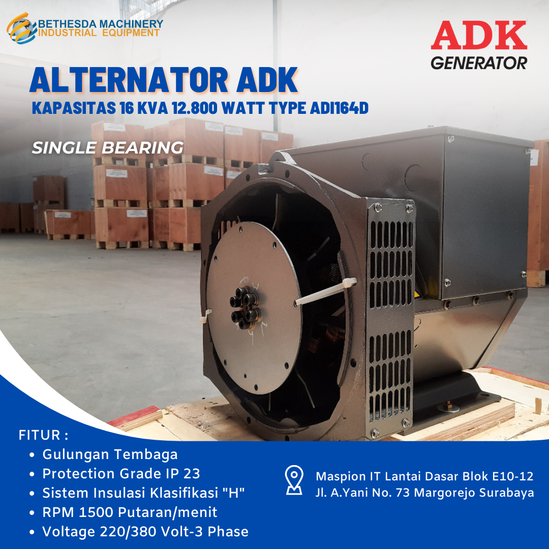 ADK generator / dinamo genset 16 KVA Double / Single Bearing 16KVA ...