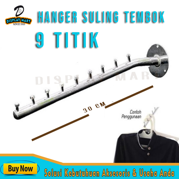 Hanger Suling Tembok 9 paku tekuk lurus pipa kecil standart 30cm ...