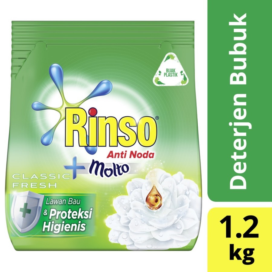 DETERJEN BUBUK RINSO MOLTO JAPANESE PEACH POWDER 1.2KG DETERGENT SABUN ...