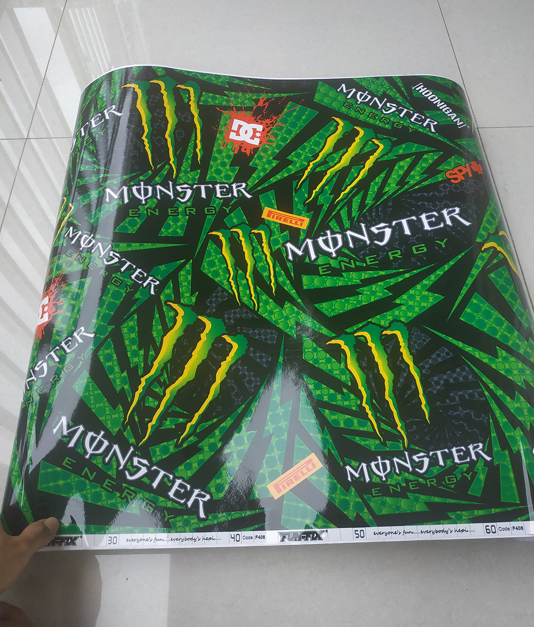 Stiker Skotlet Motif MONSTER ENERGY hijau Motor Modif (Ukuran P: 1 ...