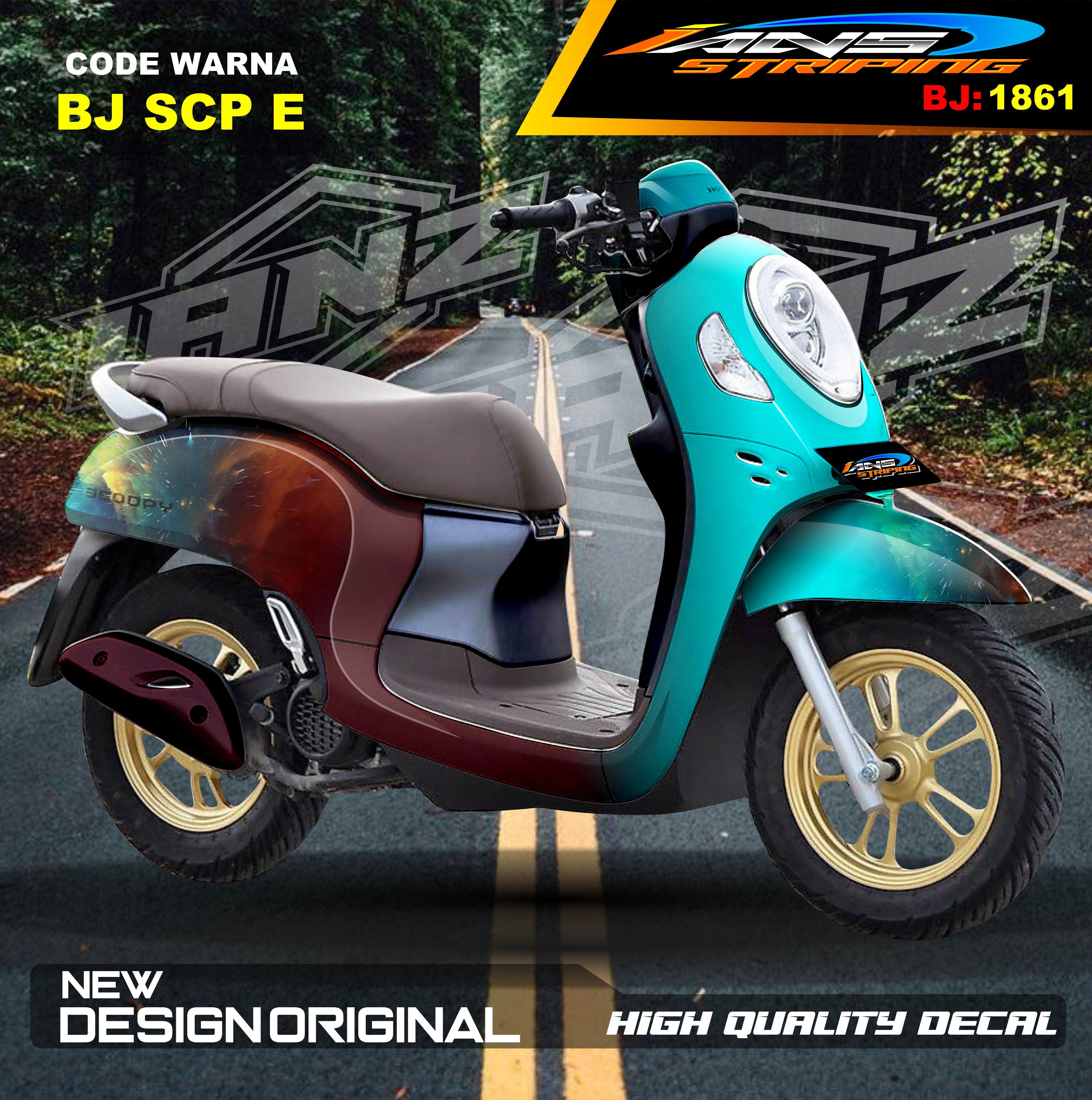 STICKER DECAL FULL BODY SCOOPY SPORTY / STICKER MOTOR SCOOPY STYLISH ...