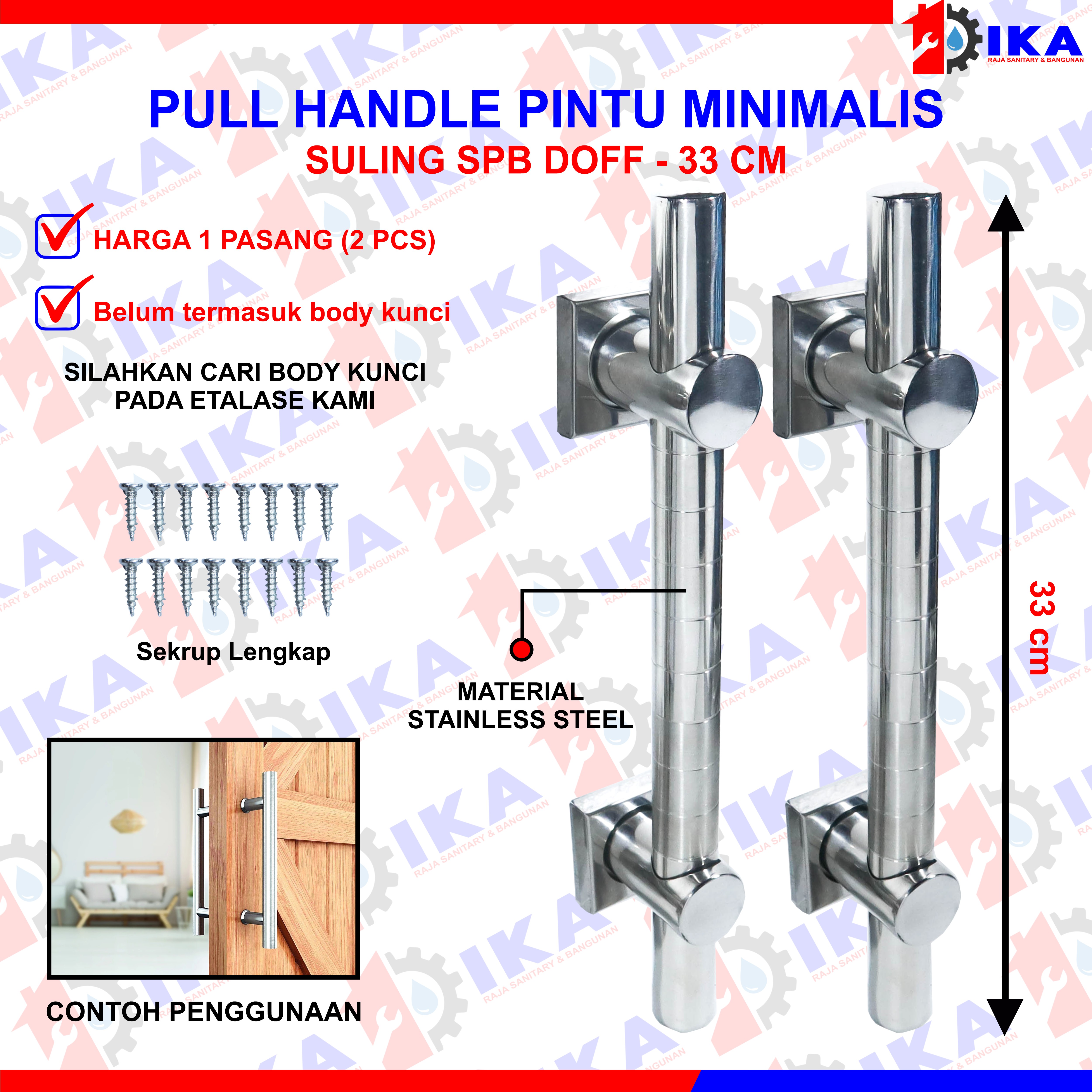 Pull Handle Pintu Rumah Minimalis Tarikan Pintu Stainless 33 cm Suling ...