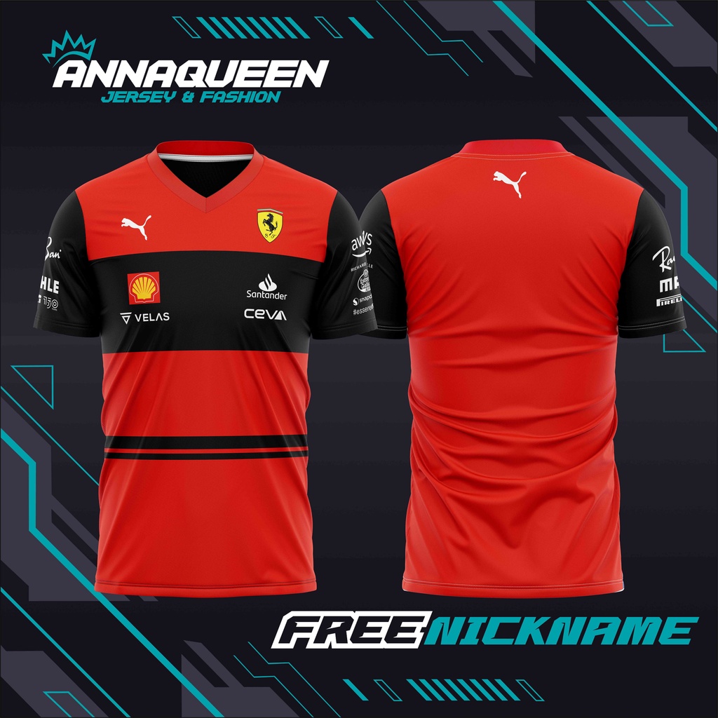 Jersey Baju Kaos F1 Formula One MERAH / Kaos Baju Jersey Team Scuderia ...