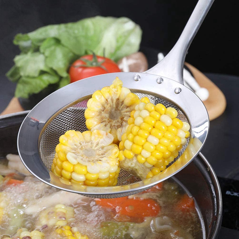 Stainless Steel Mesh Skimmer Strainer Wire Sieve Sifter Strainer Ladle ...