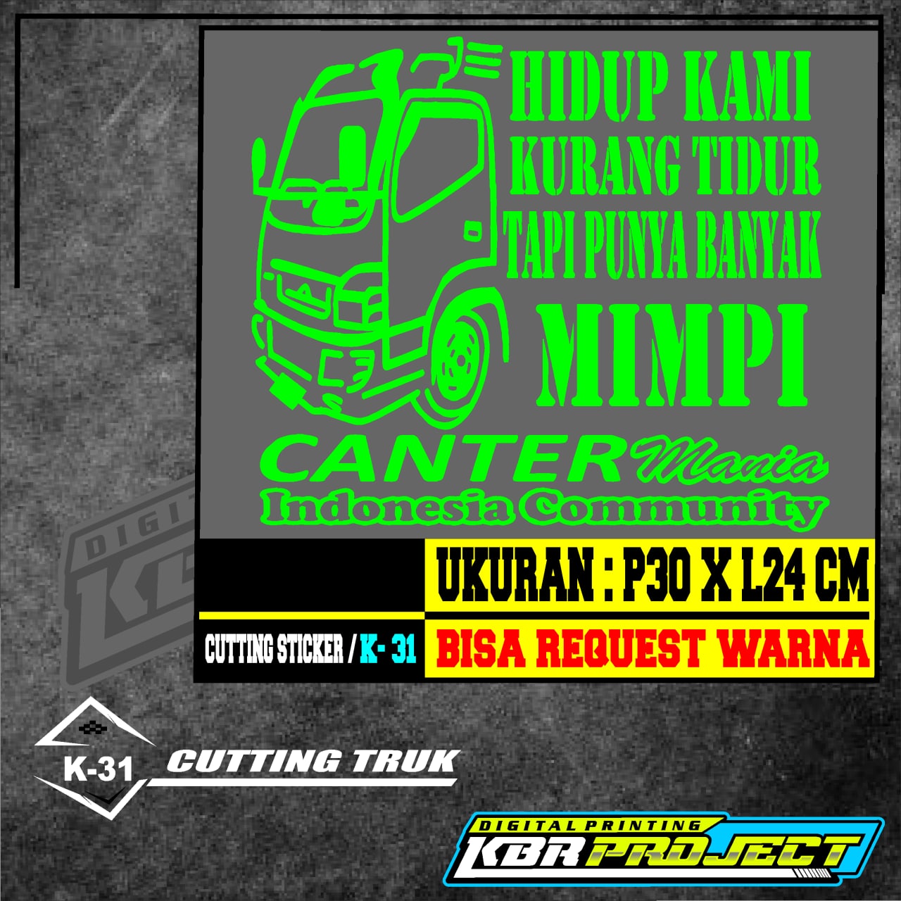 STIKER KACA Cutting Sticker Mobil Stiker Tulisan Kata Kata Canter ...