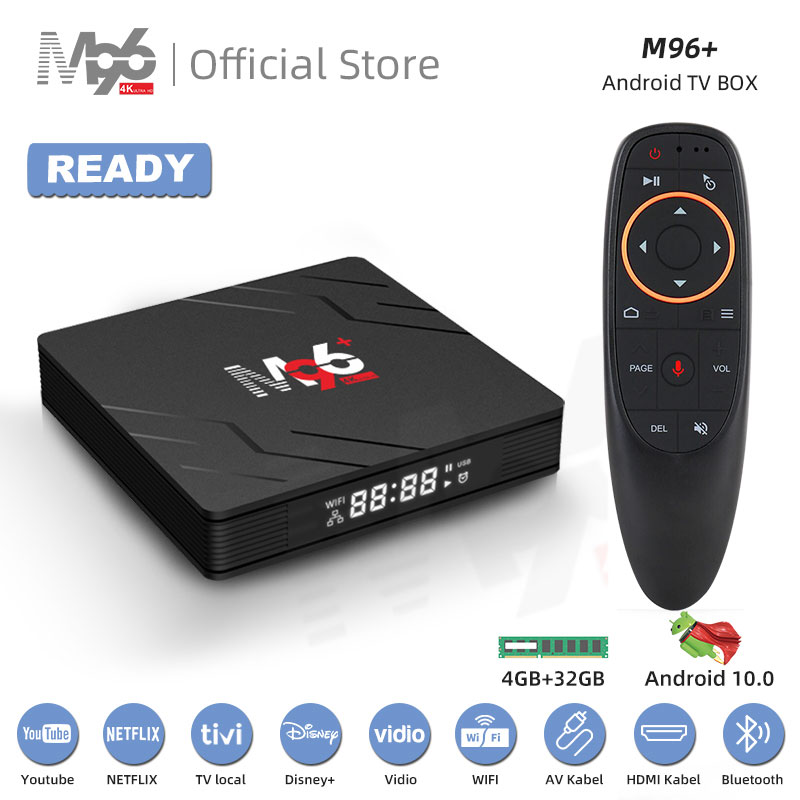 M96 Android Tv Box M96Plus 4gb+32gb Tv Box Android 10.0 os 4K 5G Wifi Voice Remote Tv Box ...
