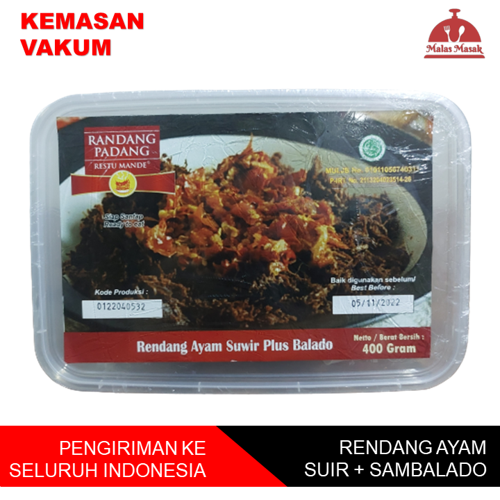 Rendang Suir Suwir Ayam + Sambalado Restu Mande 400gr | Lazada Indonesia