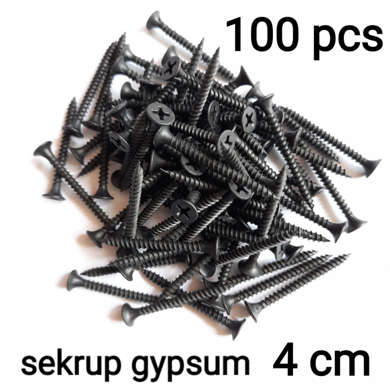NABIL SHOP BAUT SEKRUP GYPSUM 4 CM 100 PCS 6x1.1/2 Hitam Super Tajam ...