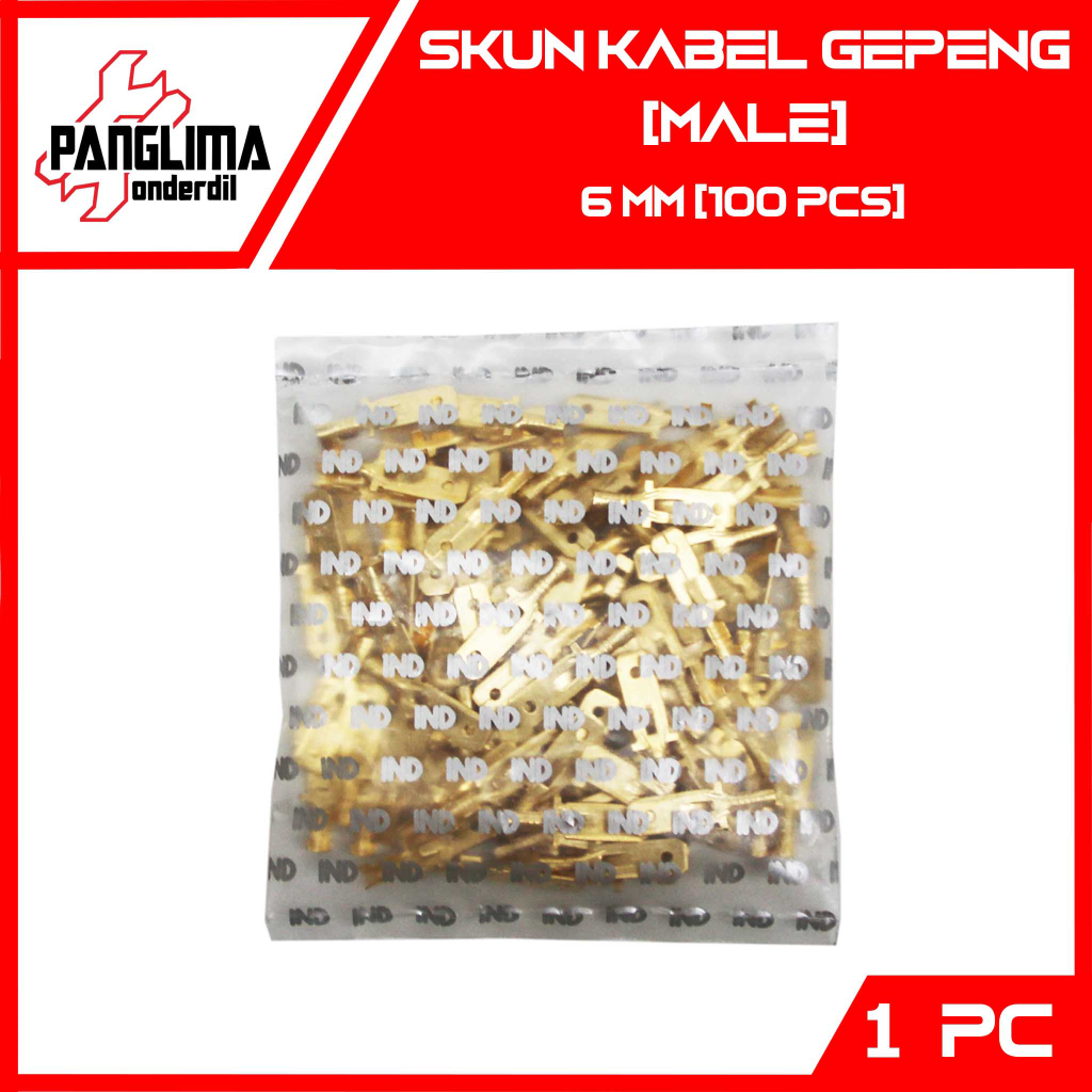 Skun Kabel Gepeng Male-Laki 6 mm 100 pcs Kuningan Besar Sekun-Terminal ...