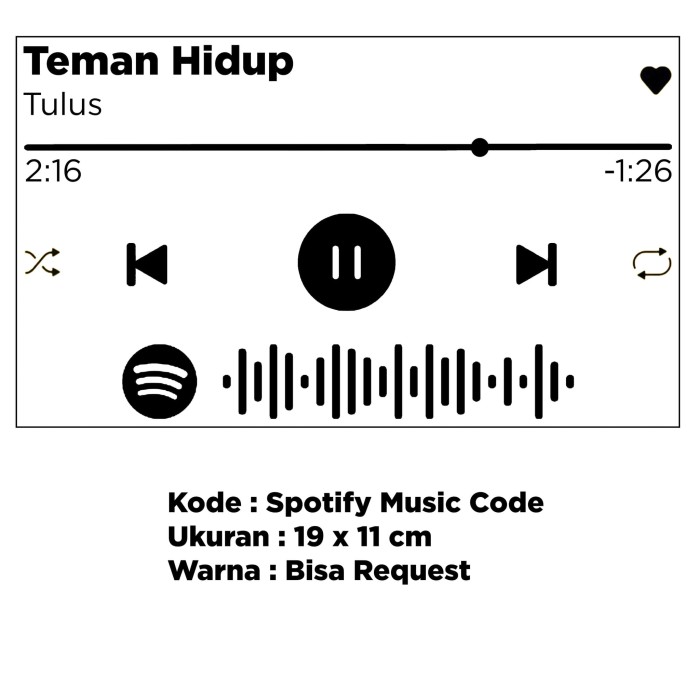 Sticker Decal Spotify Music Code [Bisa Request] | Lazada Indonesia