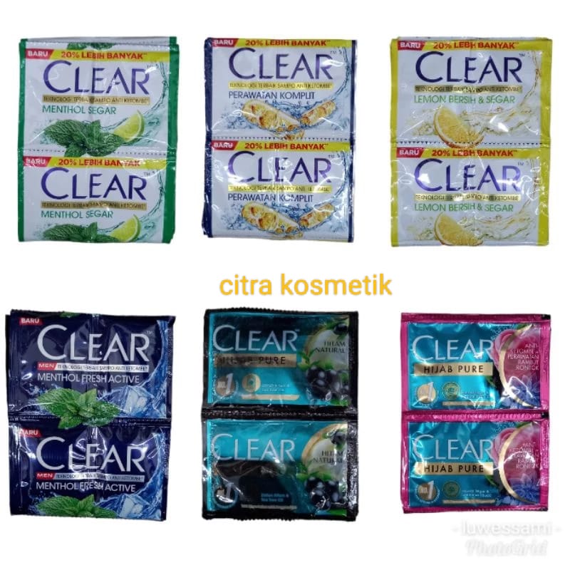 SHAMPOO CLEAR SACHET/1 RENCENG=12 | Lazada Indonesia
