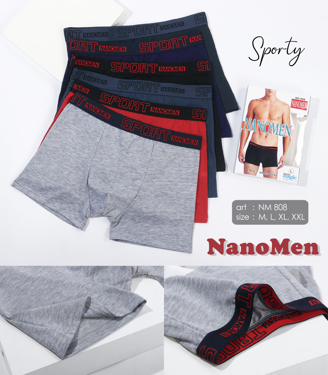 NM 808 Boxer Cwo Sport import,karet pinggang Boxer yang keren banget ...