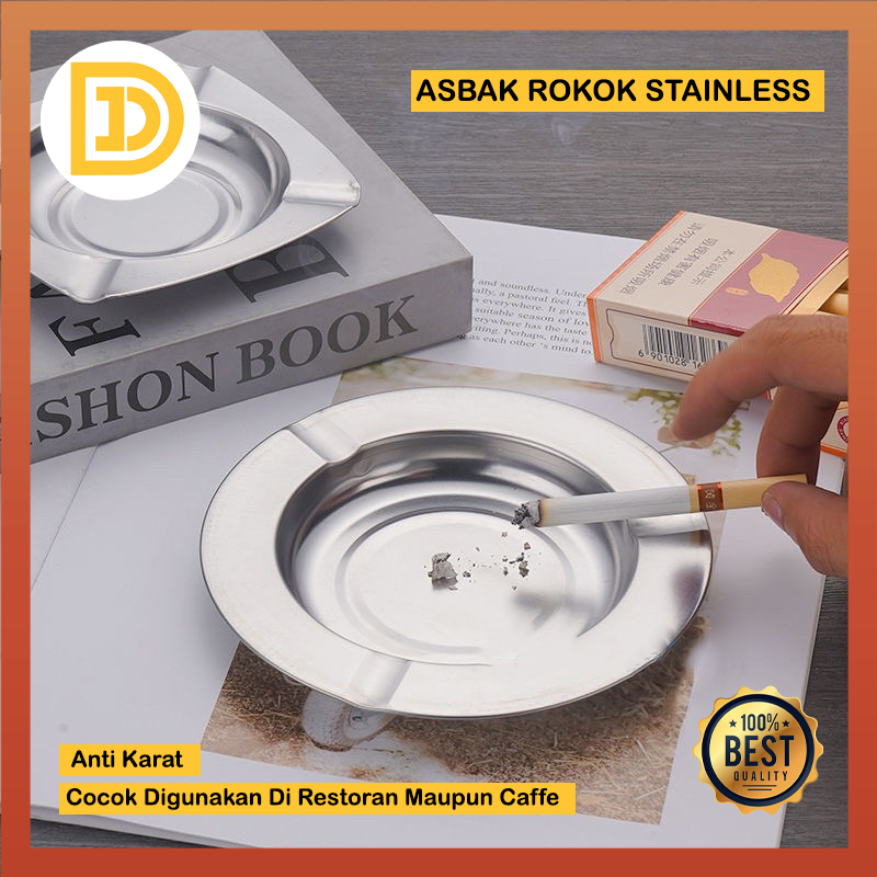 Asbak Stainless Steel Tebal Murah Ashtray Portable Kotak Dan Bulat ...