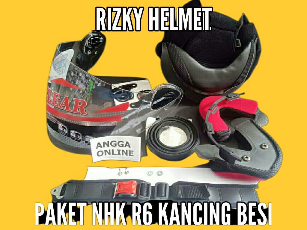 Paket NHK R6 Besi, Busa Helm NHK R 6 Besi + Kaca Helm NHK R6 Free ...
