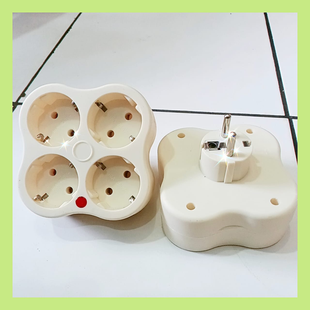 PROMO!! T Multi Colokan Listrik Lubang 4 terminal kuningan,kuat dan ...