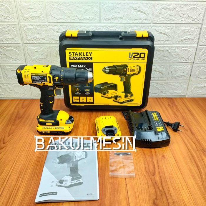 STANLEY SCD711C2K mesin bor tembok cordless hammer drill 20V SCD711 ...