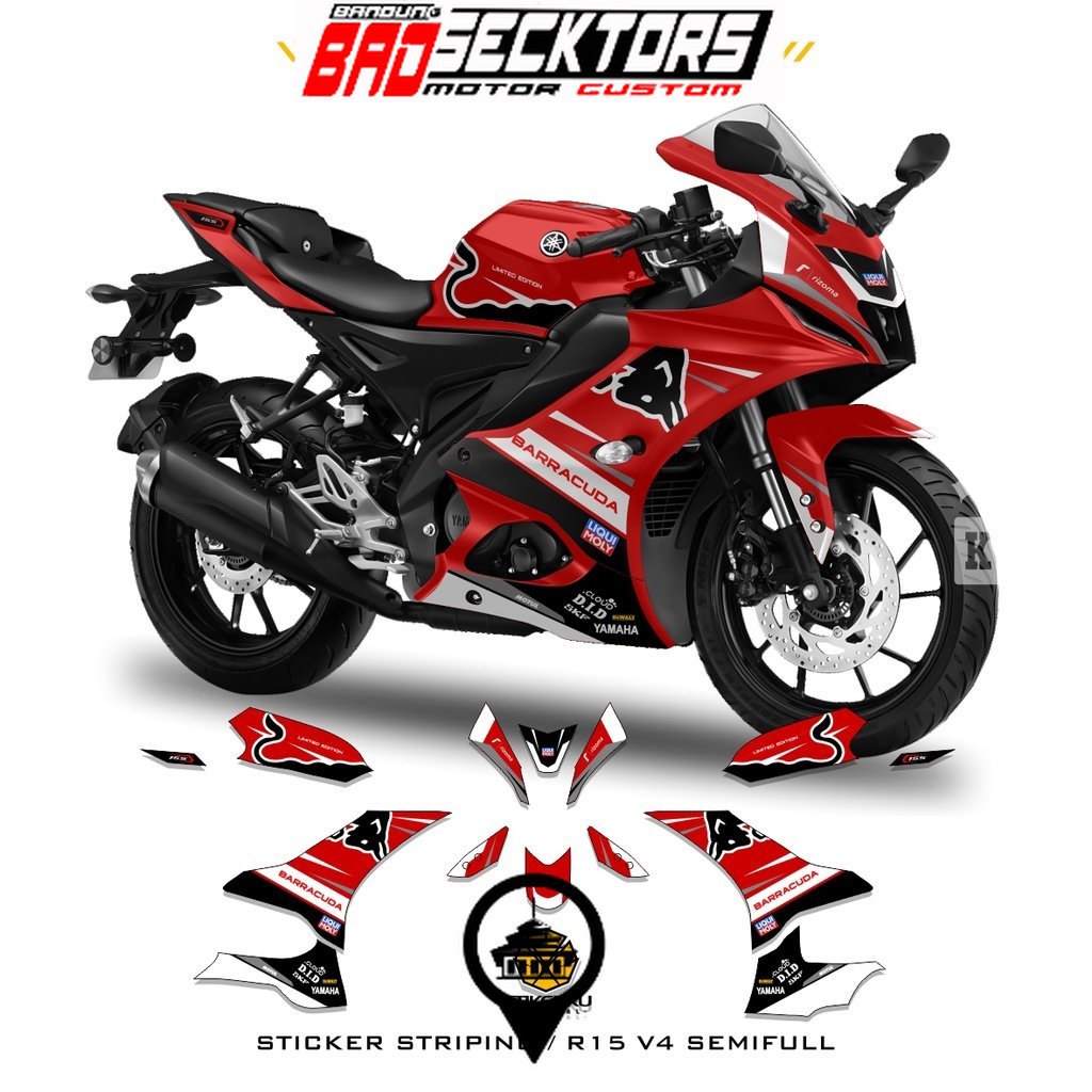 STRIPING R15 V4 SEMIFULL / R15 V4 MOTIF 1 REDBULL / SEMI FULL R15 V4 ...