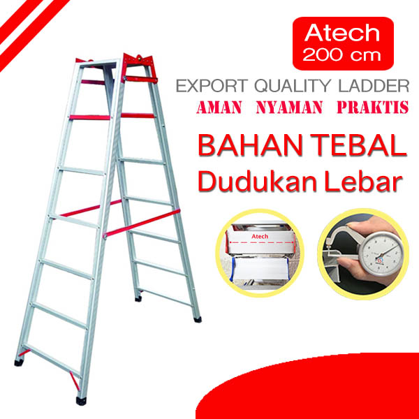 Tangga Lipat Aluminium New ATECH 2 Meter | Lazada Indonesia